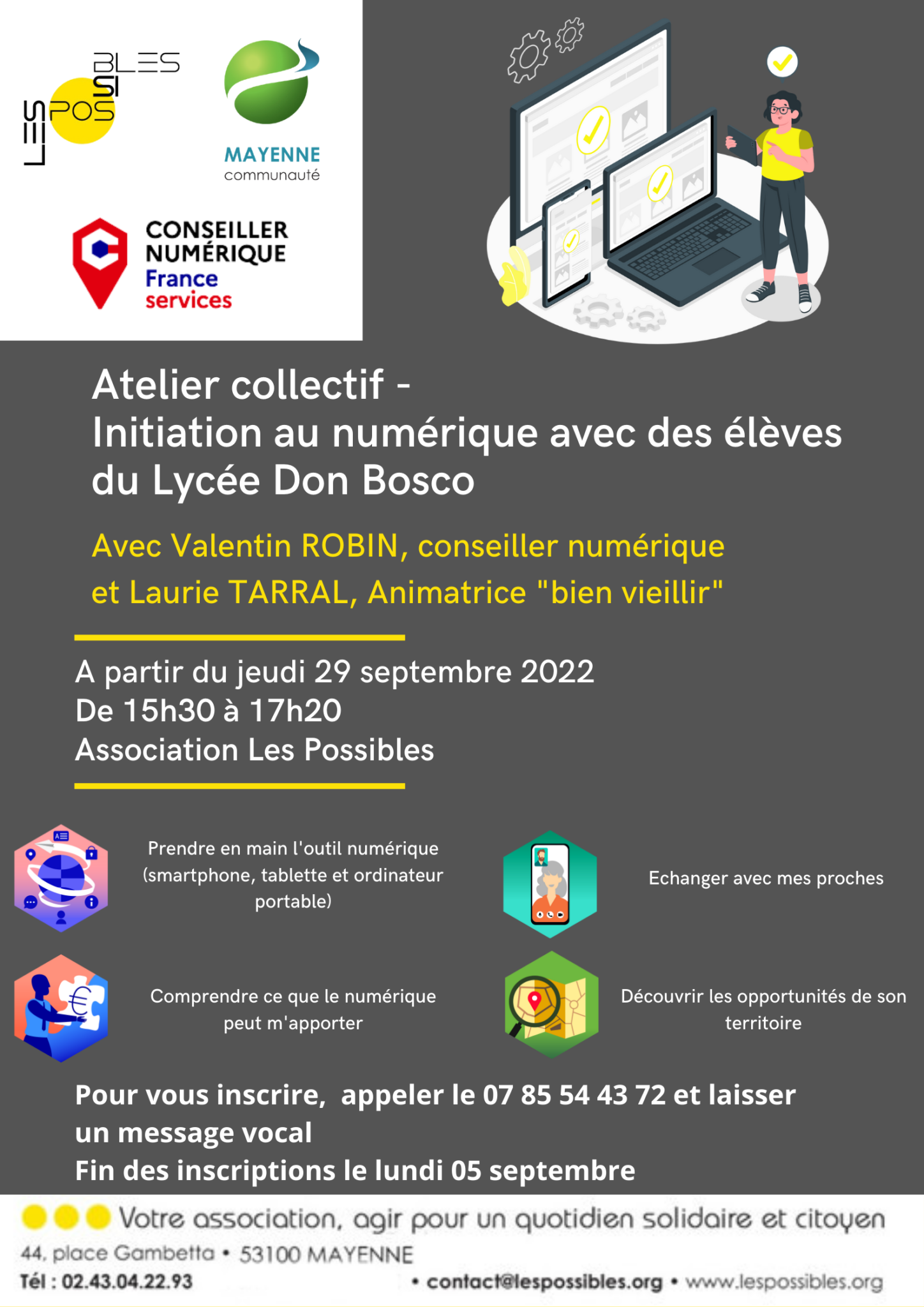 Atelier collectif – initiation au numérique avec des élèves du lycée Don Bosco, à partir du 29 ...